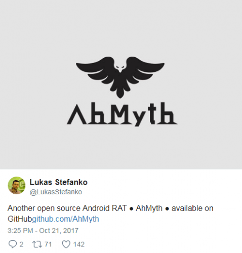 AhMyth Android RAT, another open source Android RAT Tool available on GitHub