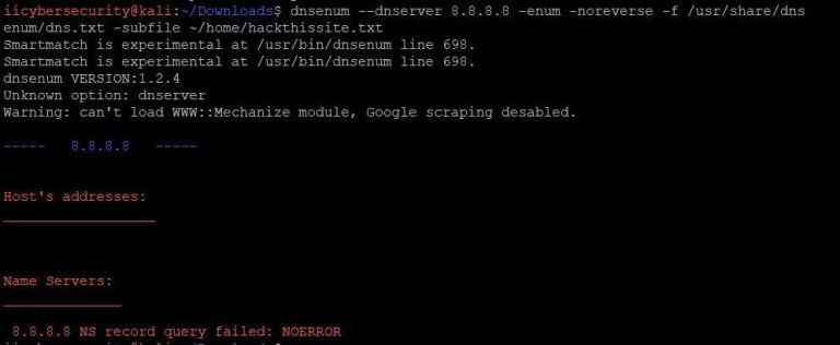 DNS enumeration. Gather information about the target.