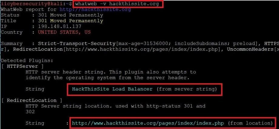 What is that website – whatweb. It uses both active and passive scanning.