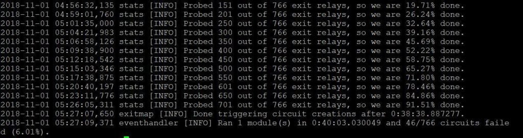 TOR EXIT RELAY SCANNER USING EXITMAP AND MONITOR IT