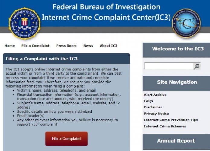 The FBI now receives 1300 cyber crimes complaints daily