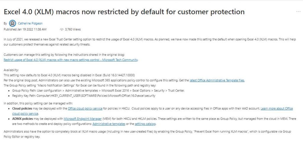 Microsoft To Turn Off Macros En Excel 4 0 By Default To Protect Users From Ransomware Attacks 