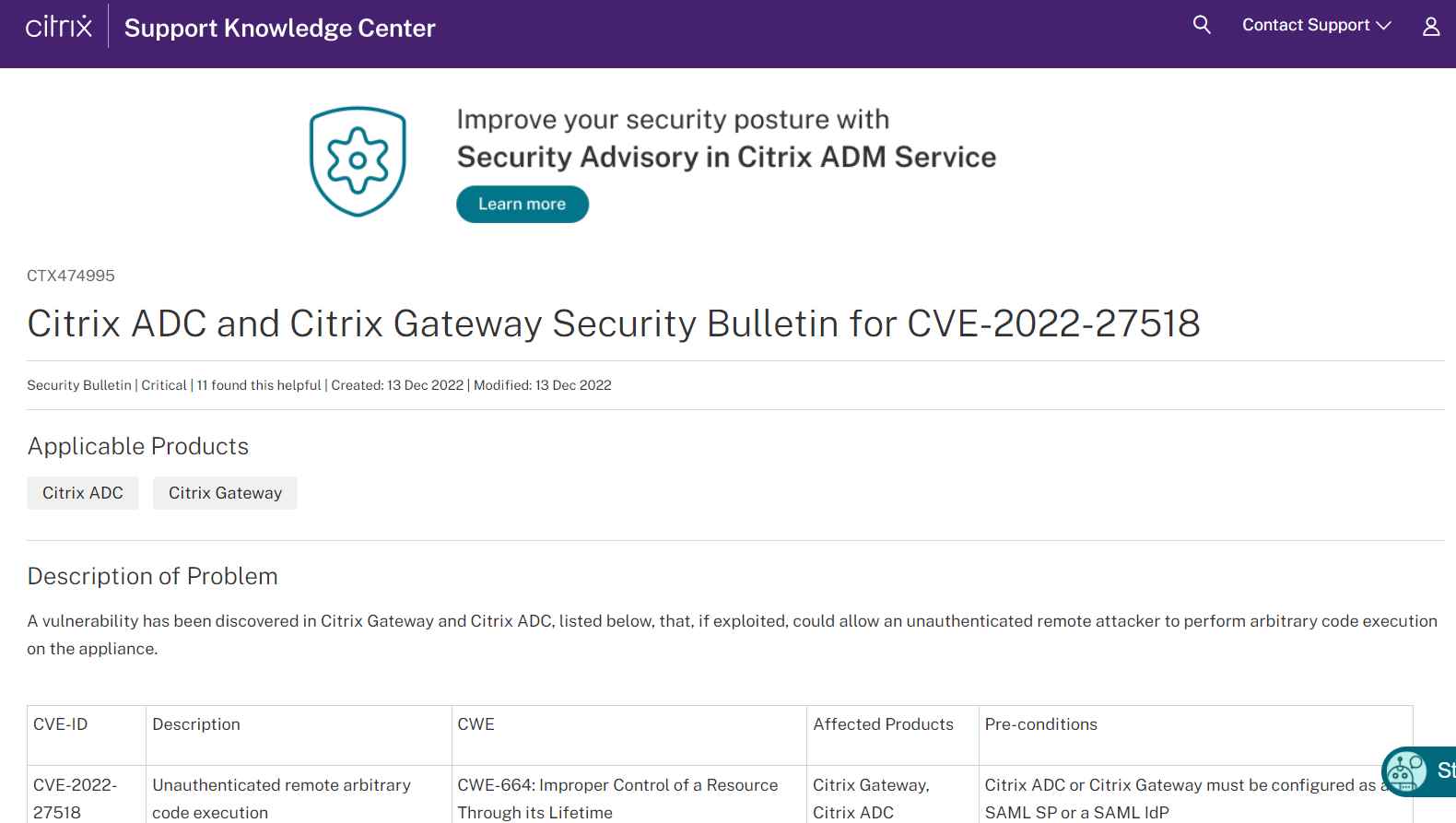Critical Zero Day Vulnerability Cve 2022 27518 In Citrix Adc