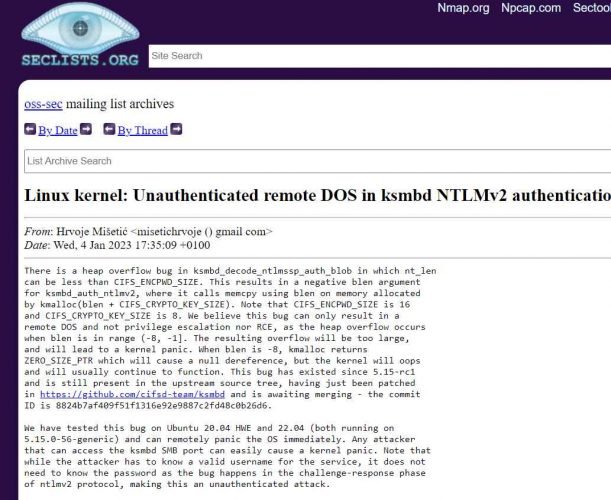 Critical zero day vulnerability in Linux Kernel Allows DoS Attack