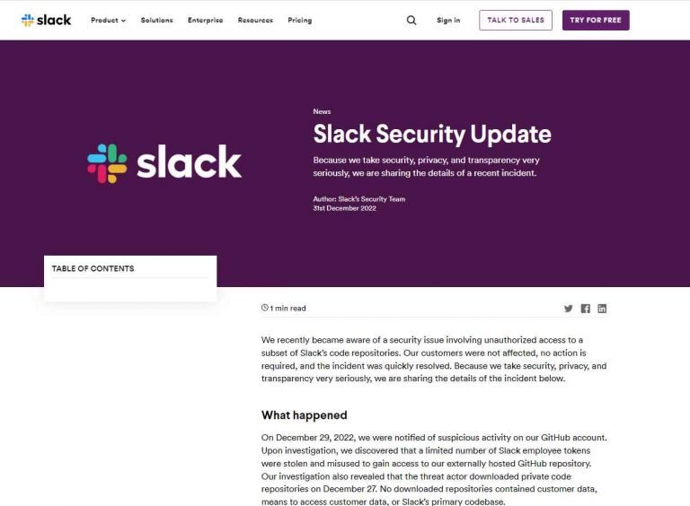 Slack hacked, confidential code repositories breached