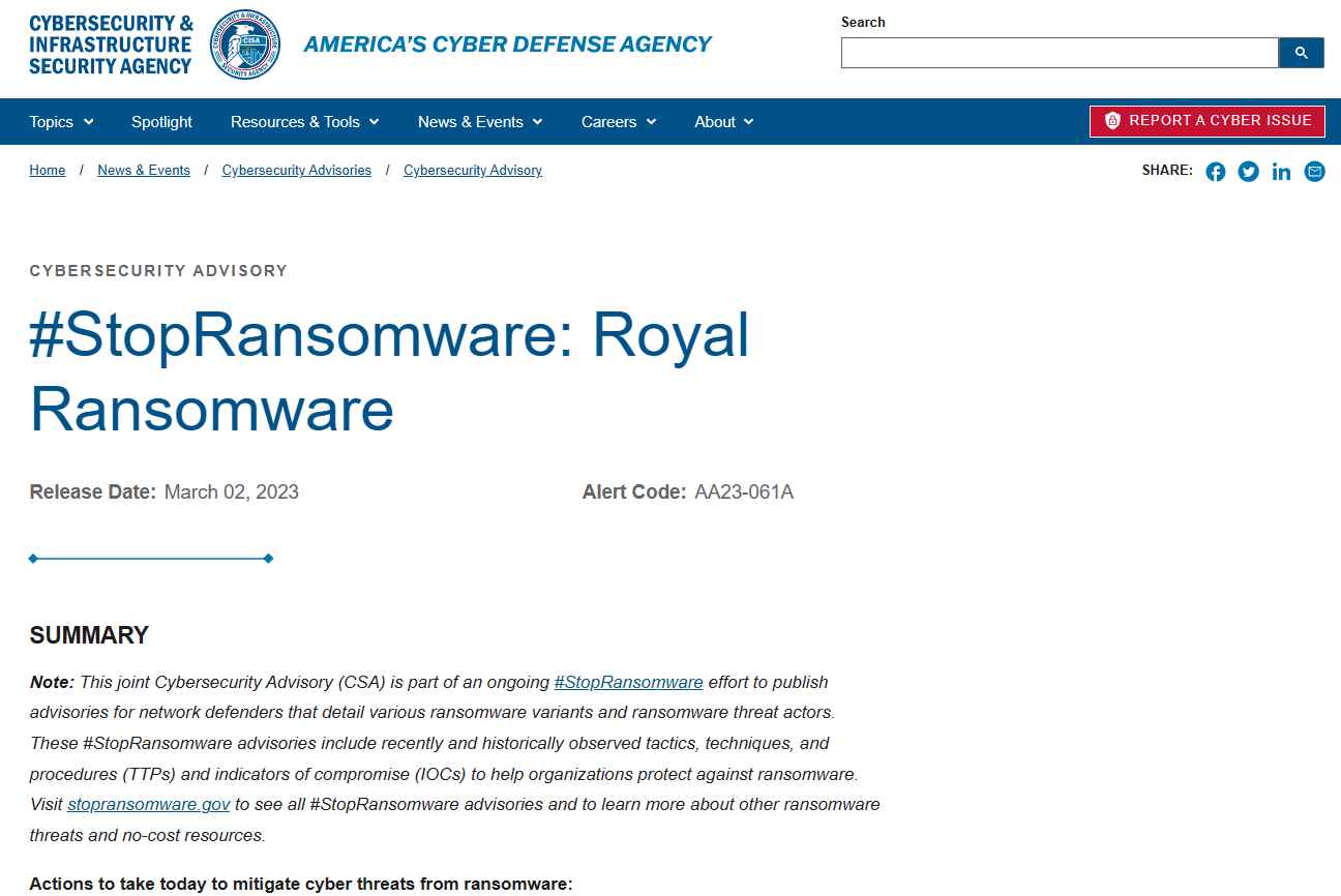 How to detect and prevent Royal Ransomware attack