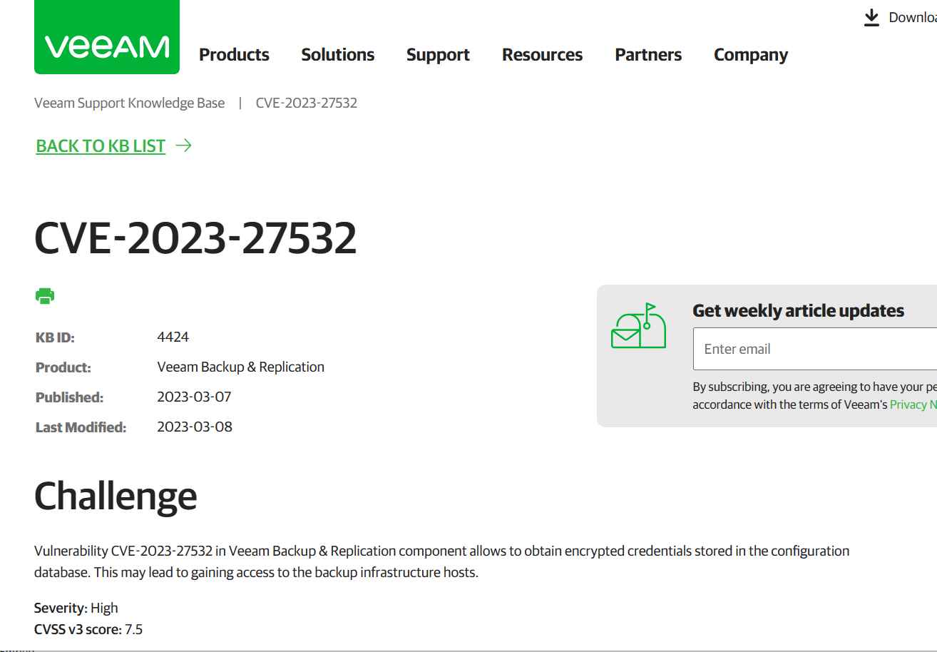 Critical vulnerability in Veeam backup software leaks credentials and allows backup deletion