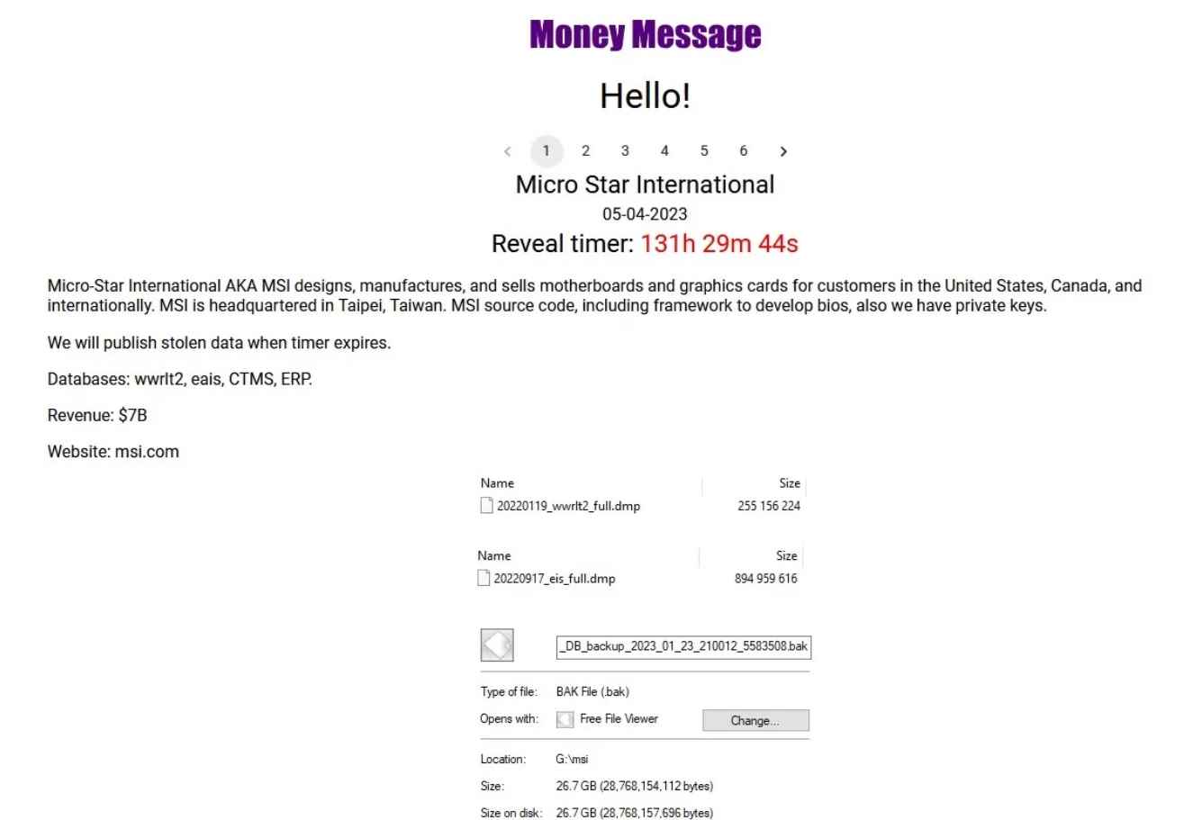 Computer hardware company MSI hacked, BIOS source code and private keys ...