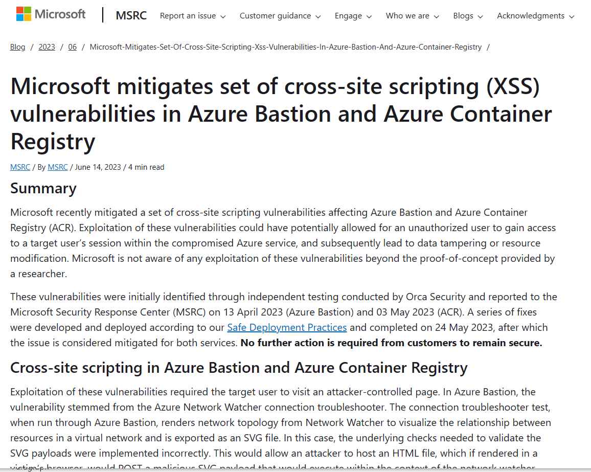 Easily hack into Azure Bastion and Azure Container Registry via XSS ...