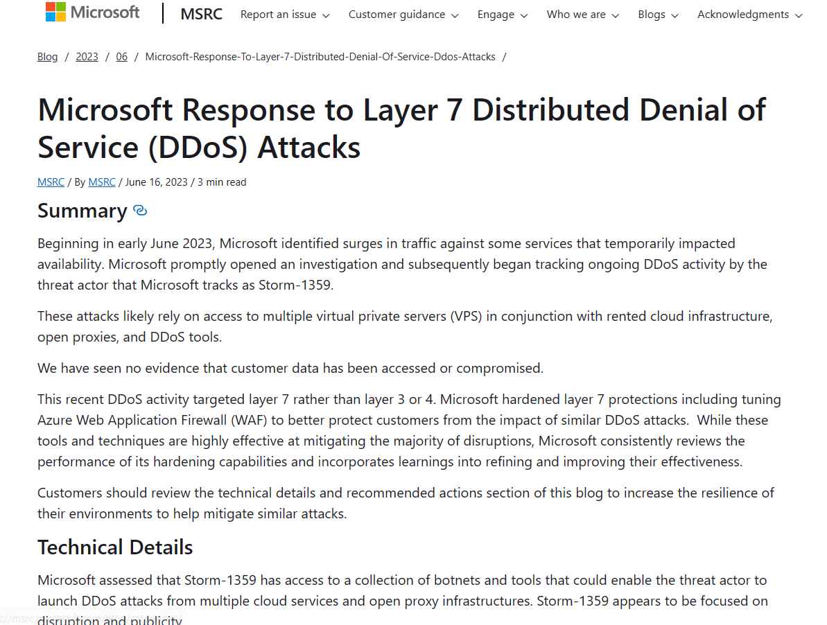 Azure DDoS Protection service was unable to protect Microsoft, how it ...